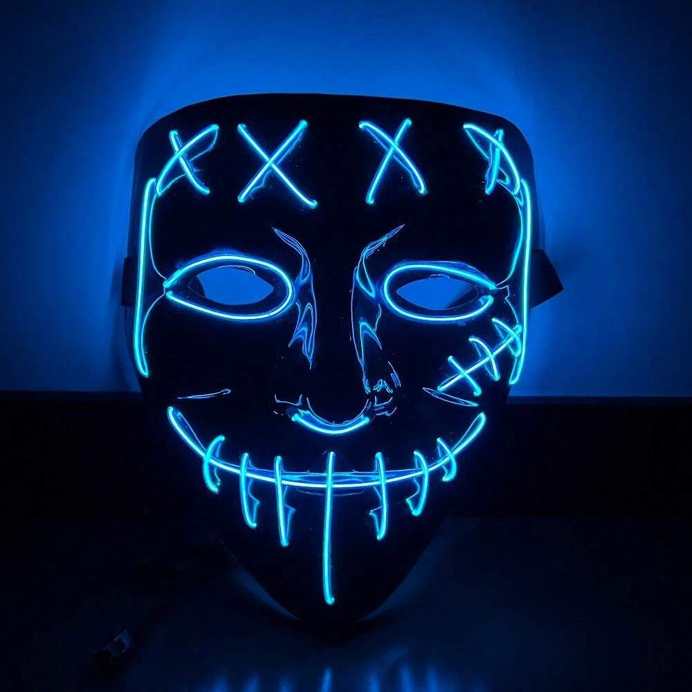 Máscara luminosa de Halloween Vendetta, accesorio de cosplay para ...