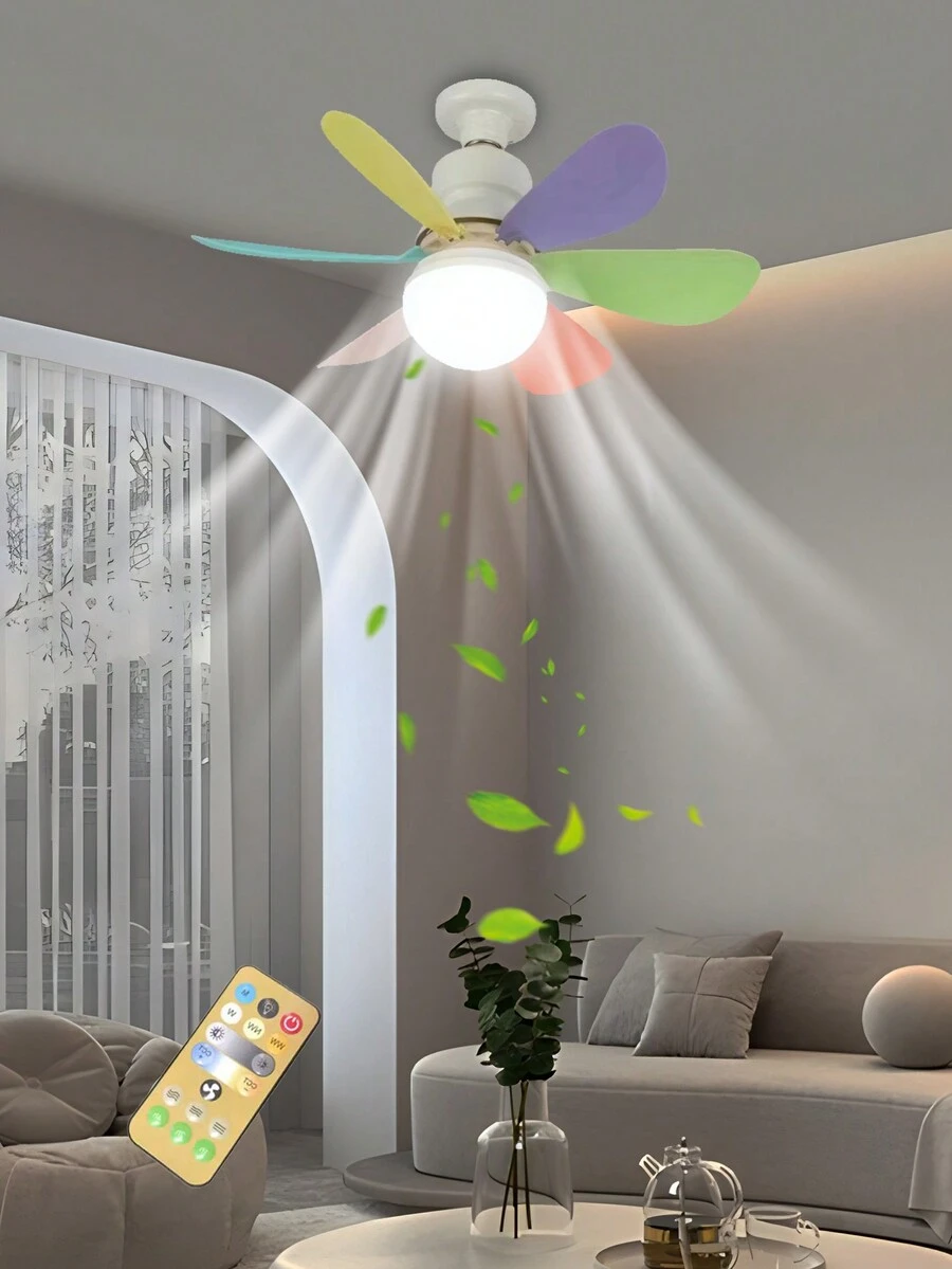 Small Ceiling Fan Light Fixture Suitable For Bedroom, Study Room ...