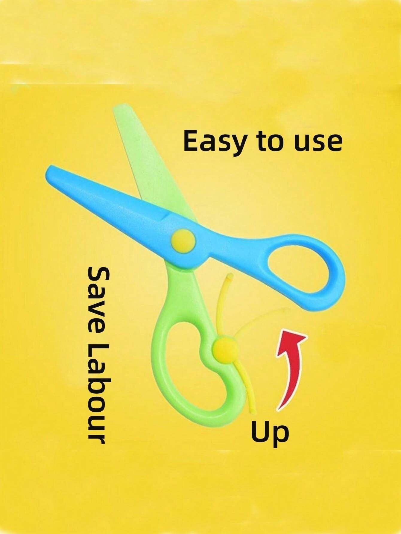 Office Safety Scissors, Hand Paper Cutting Scissors, Anti-Pinch Elastic ...