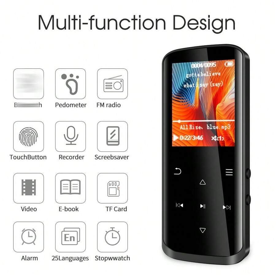 Portable Hi-Fi MP3 Player With Lossless Sound QualityBuilt-In Speakers ...
