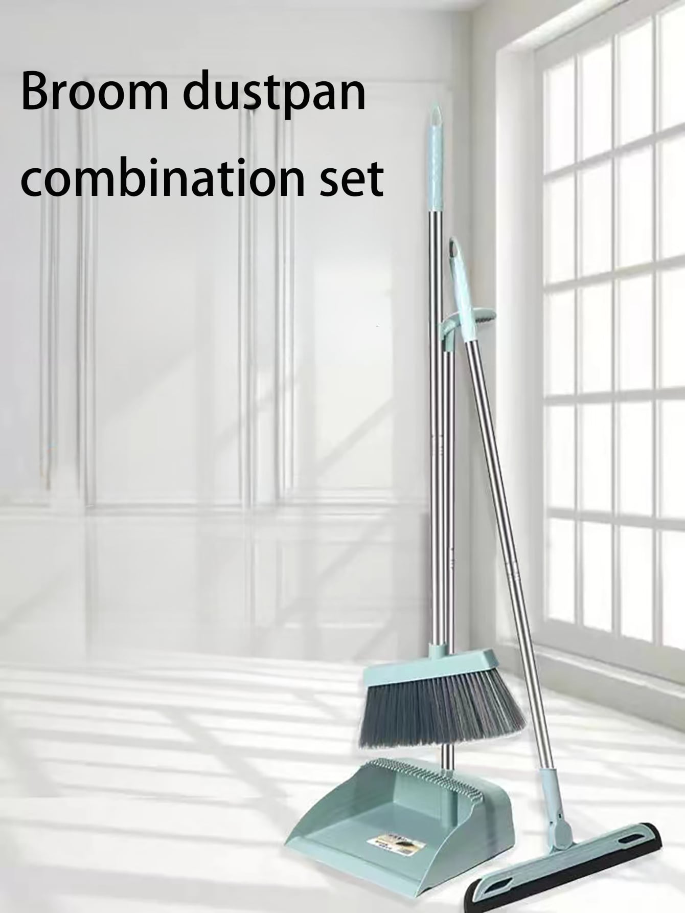 1pc Broom Dustpan Comb Set & Soft Bristle Broom With Foldable Handle ...