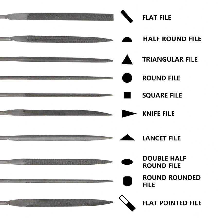 10pcs Needle File Set Without Handles, 5.5'' Swiss Pattern File, Double ...