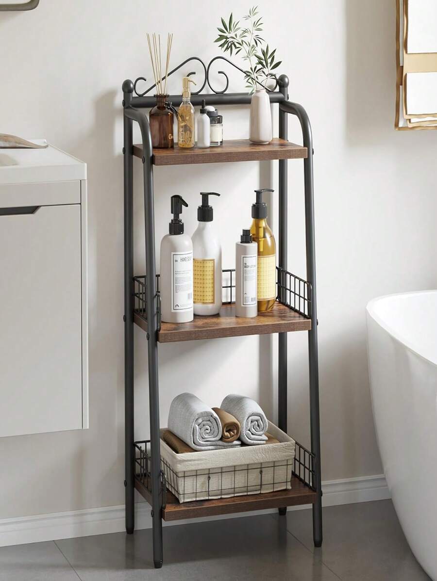 3-Tier Bathroom Ladder Shelf, Bathroom Organizers And Storage ...