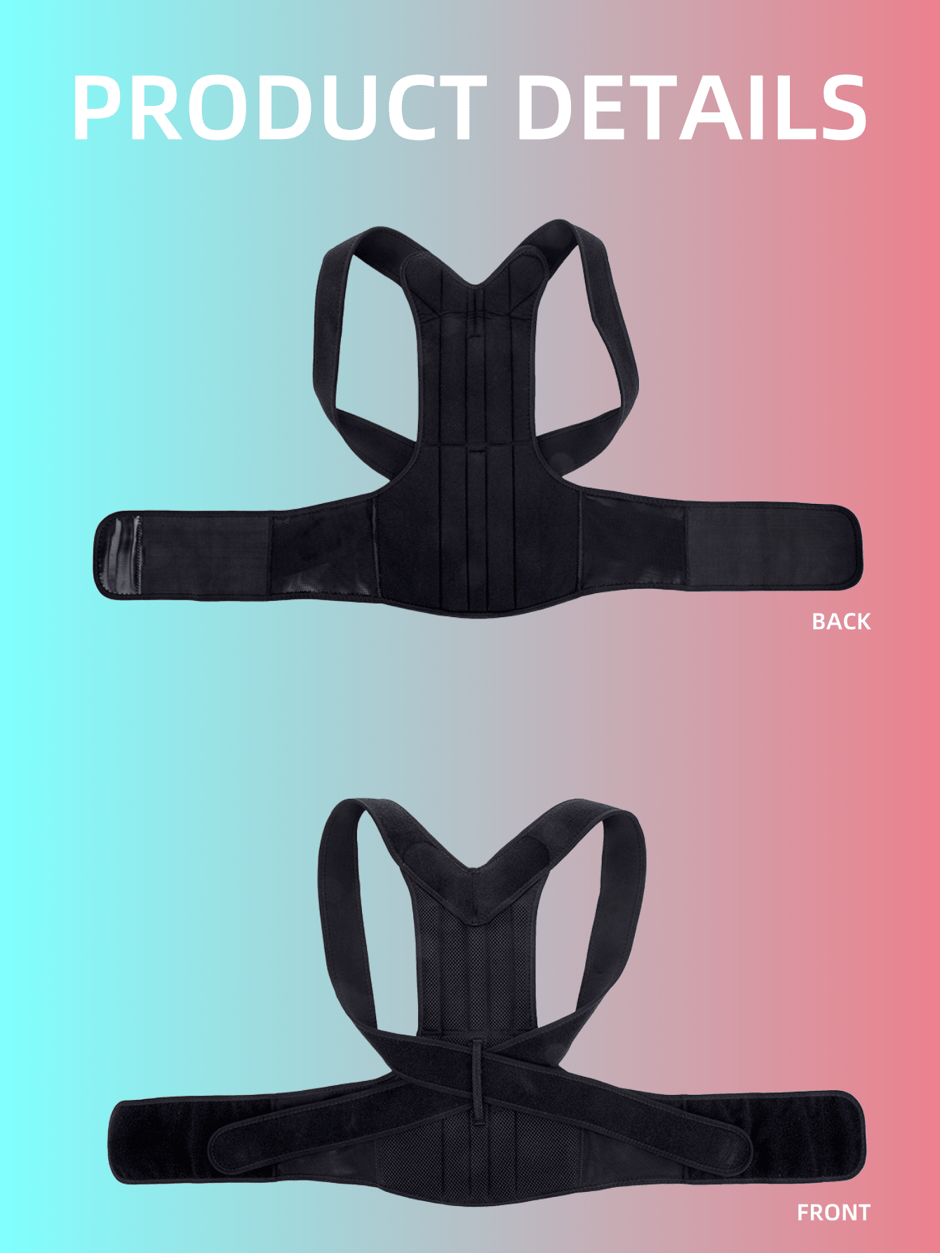 2024 Newest 1pc Reinforced Belt Lumbar Column Posture Corrector Vest ...