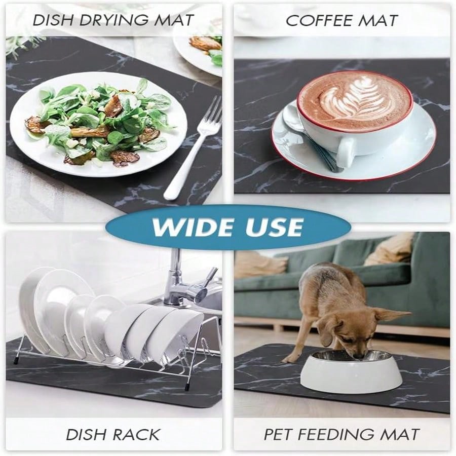 Dish Drying Mat For Kitchen Counter, Heat Resistant Drainer Mats With ...