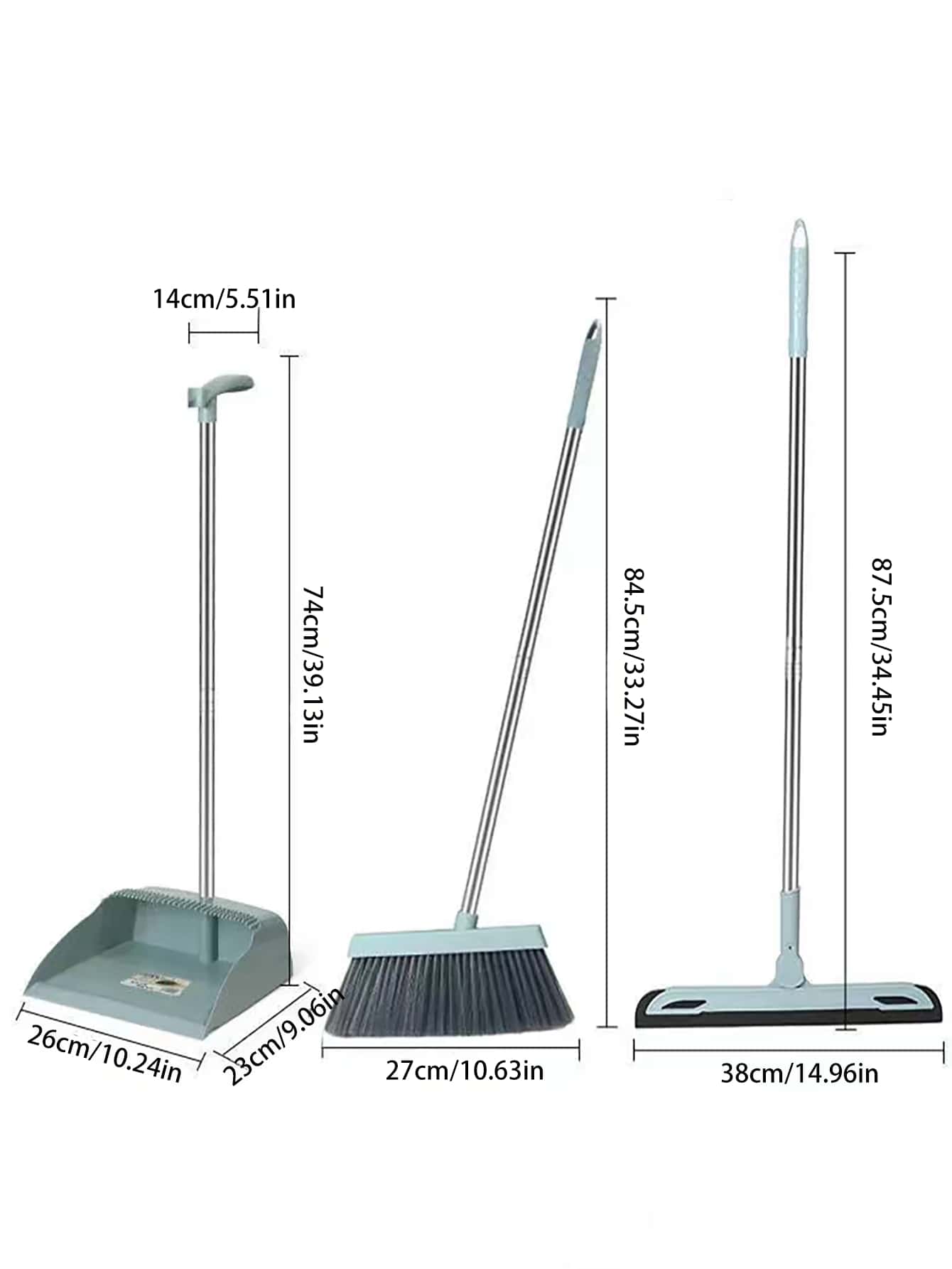 1pc Broom Dustpan Comb Set & Soft Bristle Broom With Foldable Handle ...