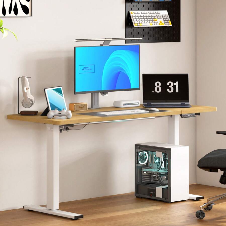 63 Inch Electric Standing Desk Ergonomic Height Adjustable Computer ...