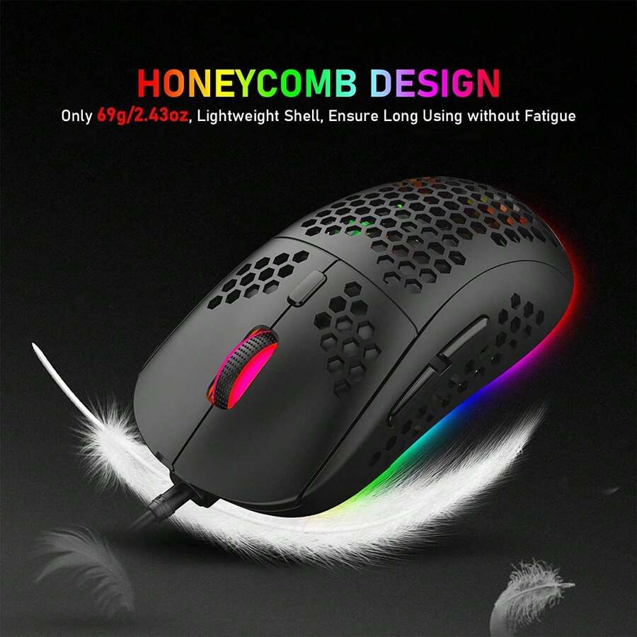 Felicon 60 Gaming Keyboard Honeycomb Mouse And Rgb Headset Comboith