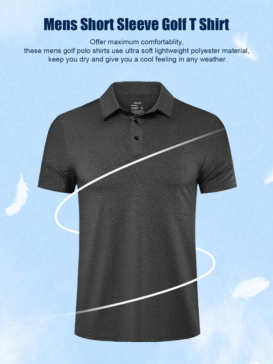 TELALEO 5pcs Men Polo Shirts Quick Dry Short Sleeve Golf T Shirt ...