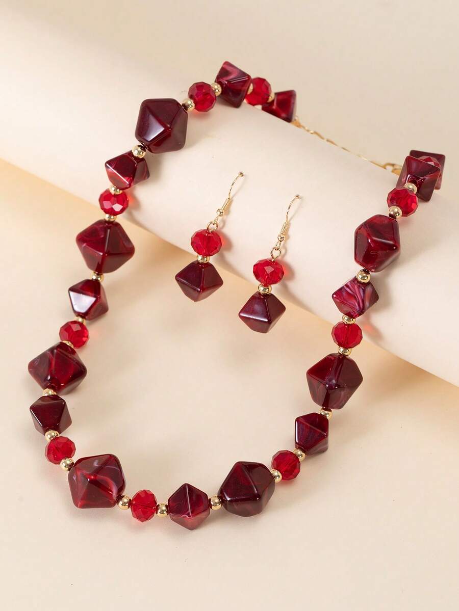 Bohemian Four-Season Fashion Necklace And Earrings Set | SHEIN USA