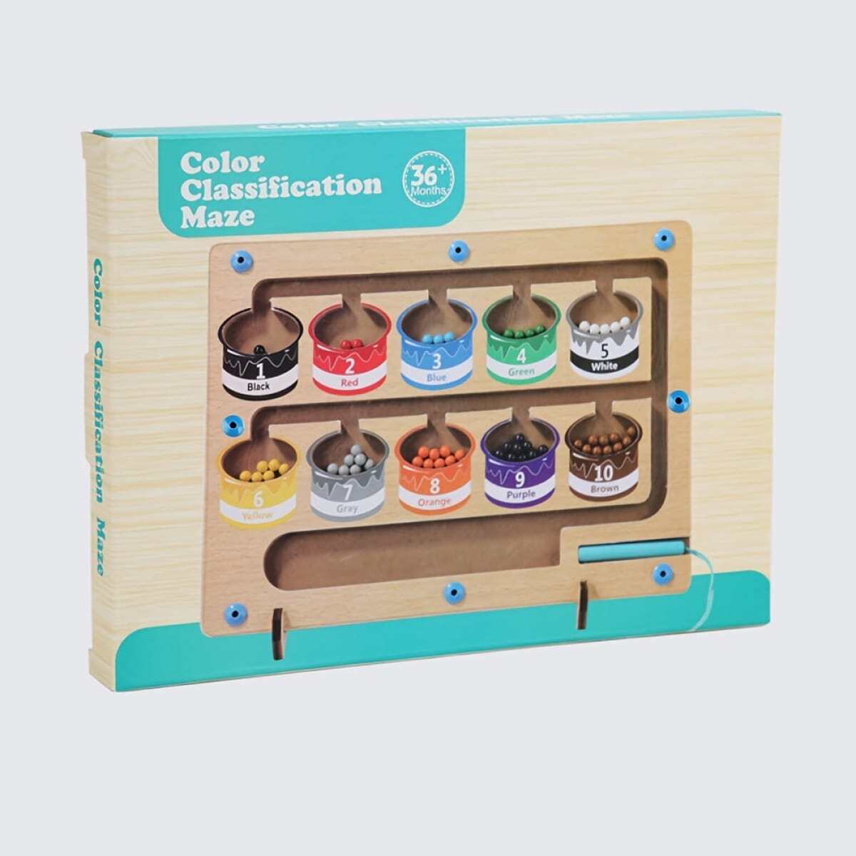 Magnetic Color And Number Maze - Wooden Magnet Board Puzzles Toddler ...