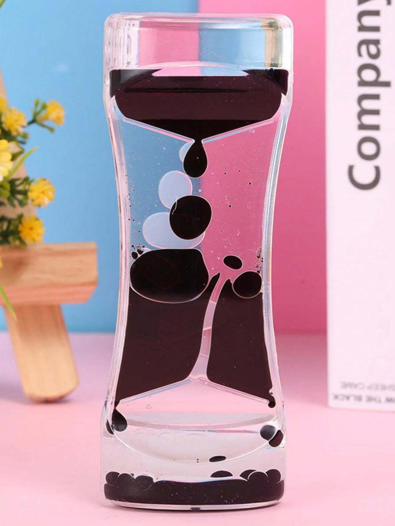 Small Waist Dual-Tone Liquid Acrylic Oil Leak Sand Timer Stress Reducer ...