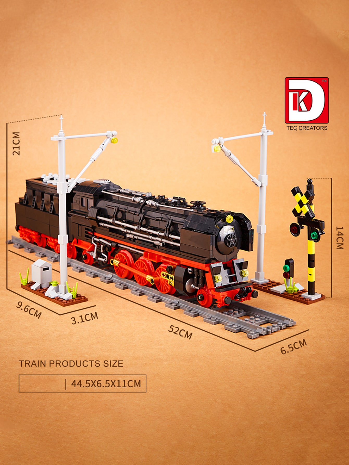 Steam Train Building Block Assembly Toy, Simulates The Train Platform ...