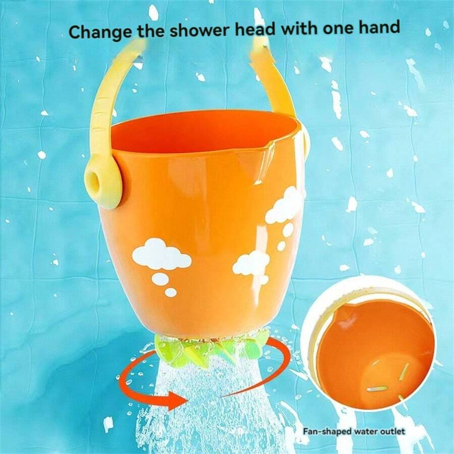 Baby Bath Time Mini Shower Head And Stacking Multi-Color Buckets For ...