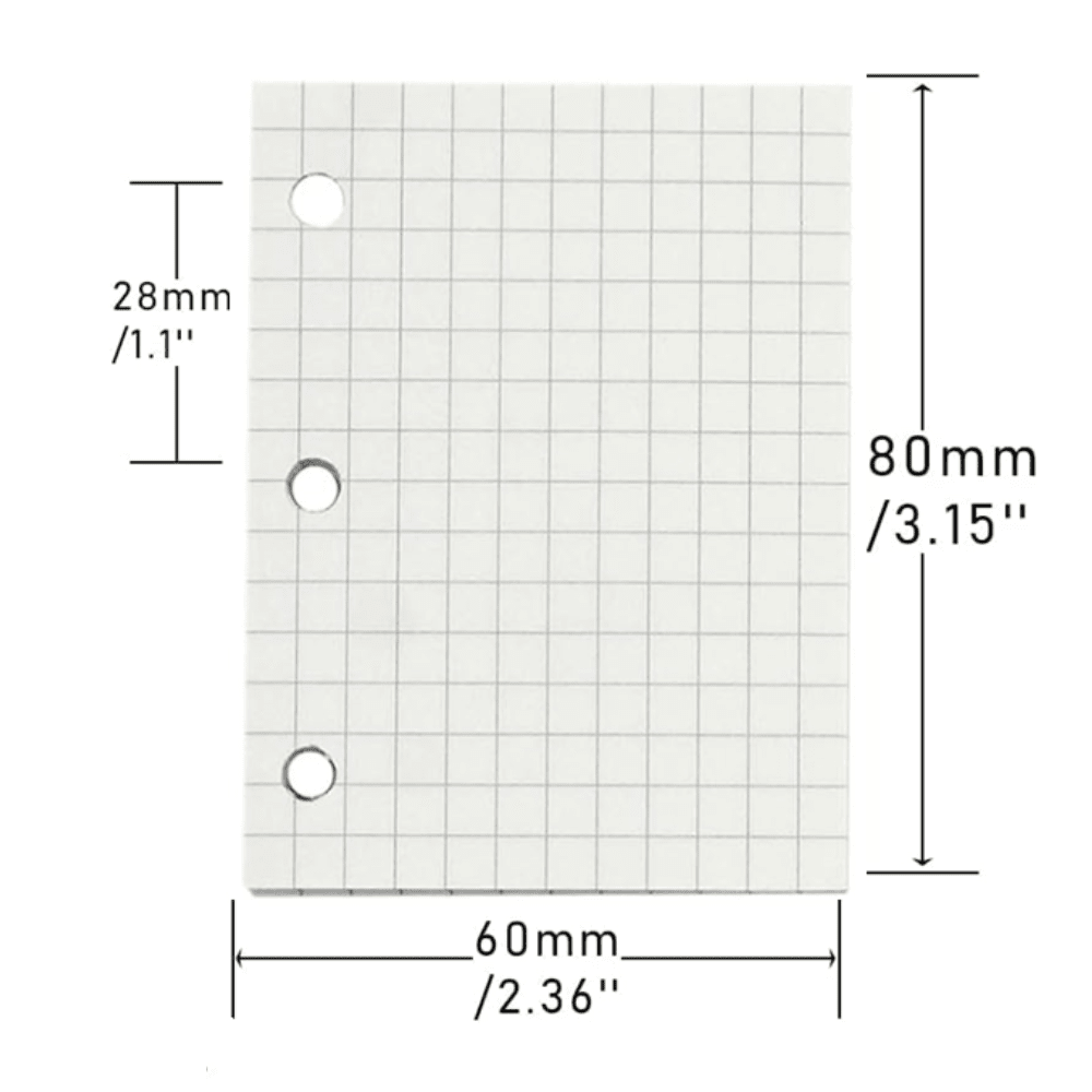 Mini Binder Paper (8*6cm) 3 Ring Refillable 100gsm Wirting Paper For ...