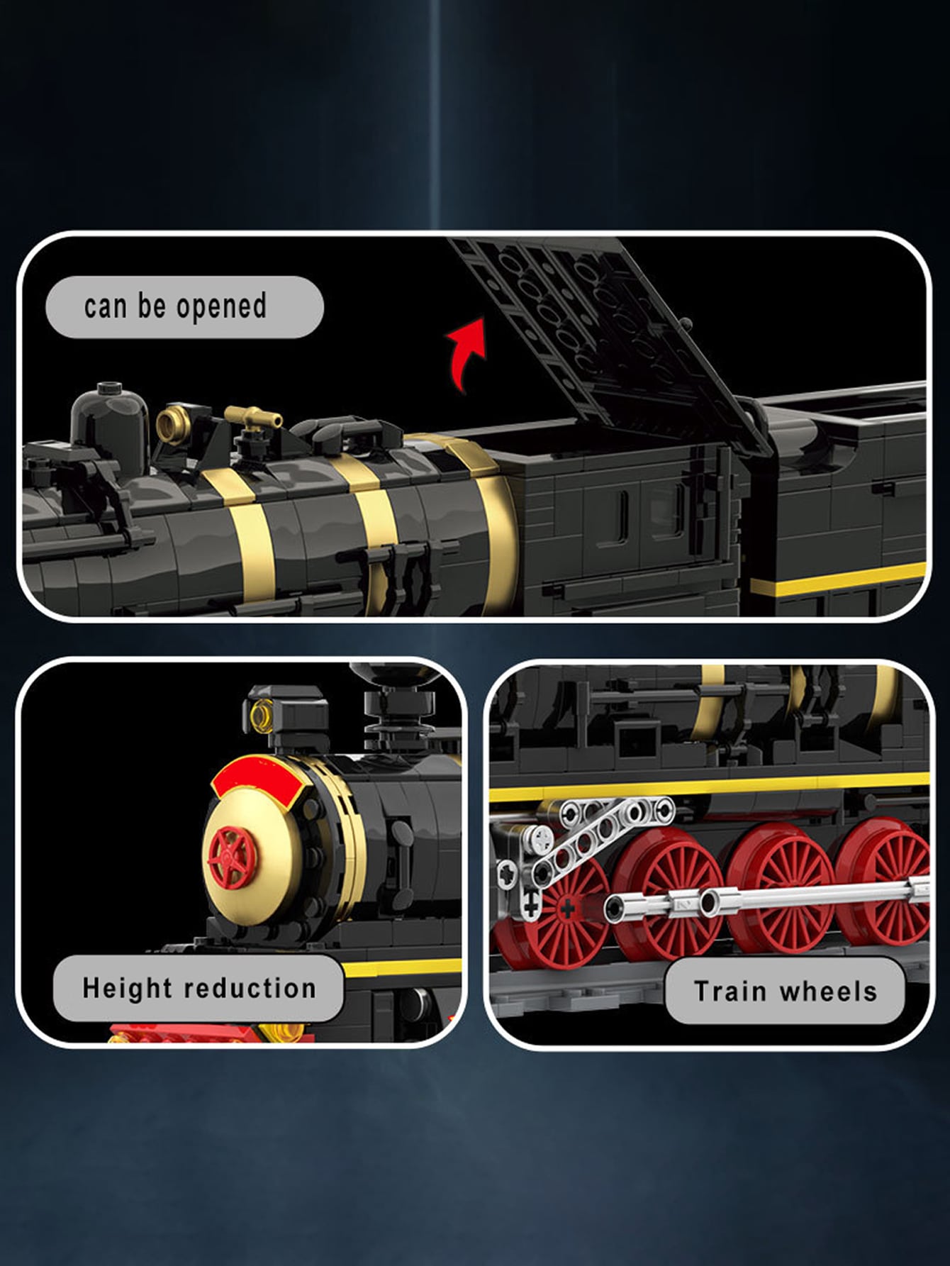 Steam Train Building Block Assembly Toy, Simulates The Train Platform ...