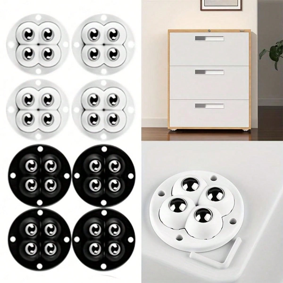 1pc Adhesive Swivel Caster Wheel With Ball Bearing, Noiseless Steel ...