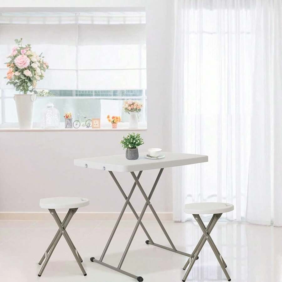 Portable Table Folding Table Heavy Duty Utility Table Adjustable Height ...