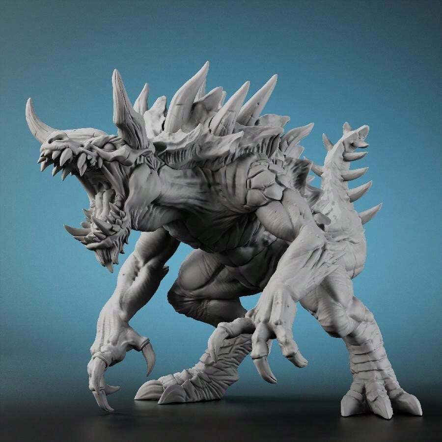 Monster Miniature Tarrasque 3D Printed Fantasy Tabletop Miniatures For ...