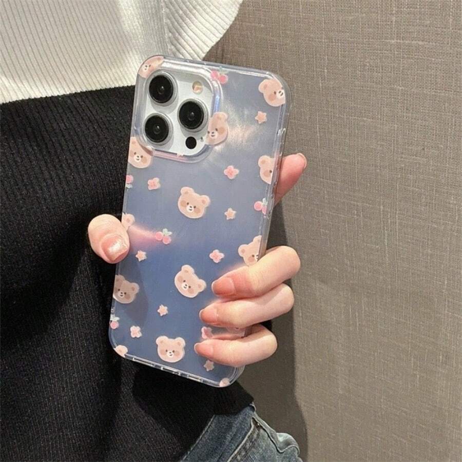 Girls' Favorite Phone Case/Cute Dual Layer Cartoon Bear Full Coverage ...