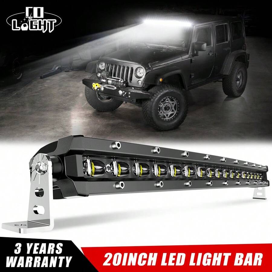 Curved 20 Inch Single Row LED Light Bar Spot Flood Combo Beam Offroad ...