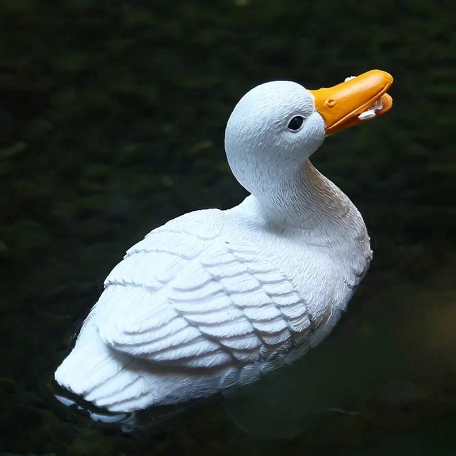 1pc Realistic Floating Duck Garden Statue Decorations For Home Small ...