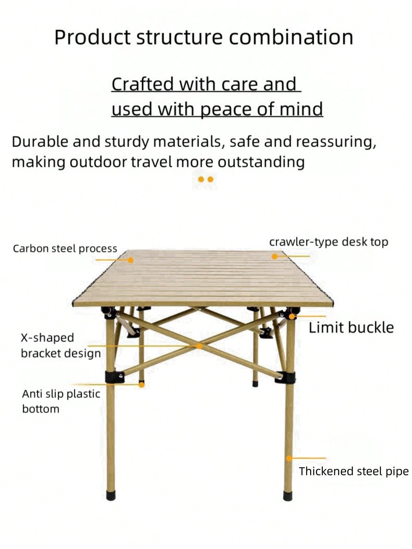 Outdoor Camping Folding Table Portable Chicken Rolls Table Camping ...
