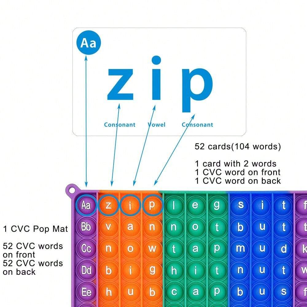 Word Pop CVC Words Games With Flashcards, Phonics Game Reading Writing ...