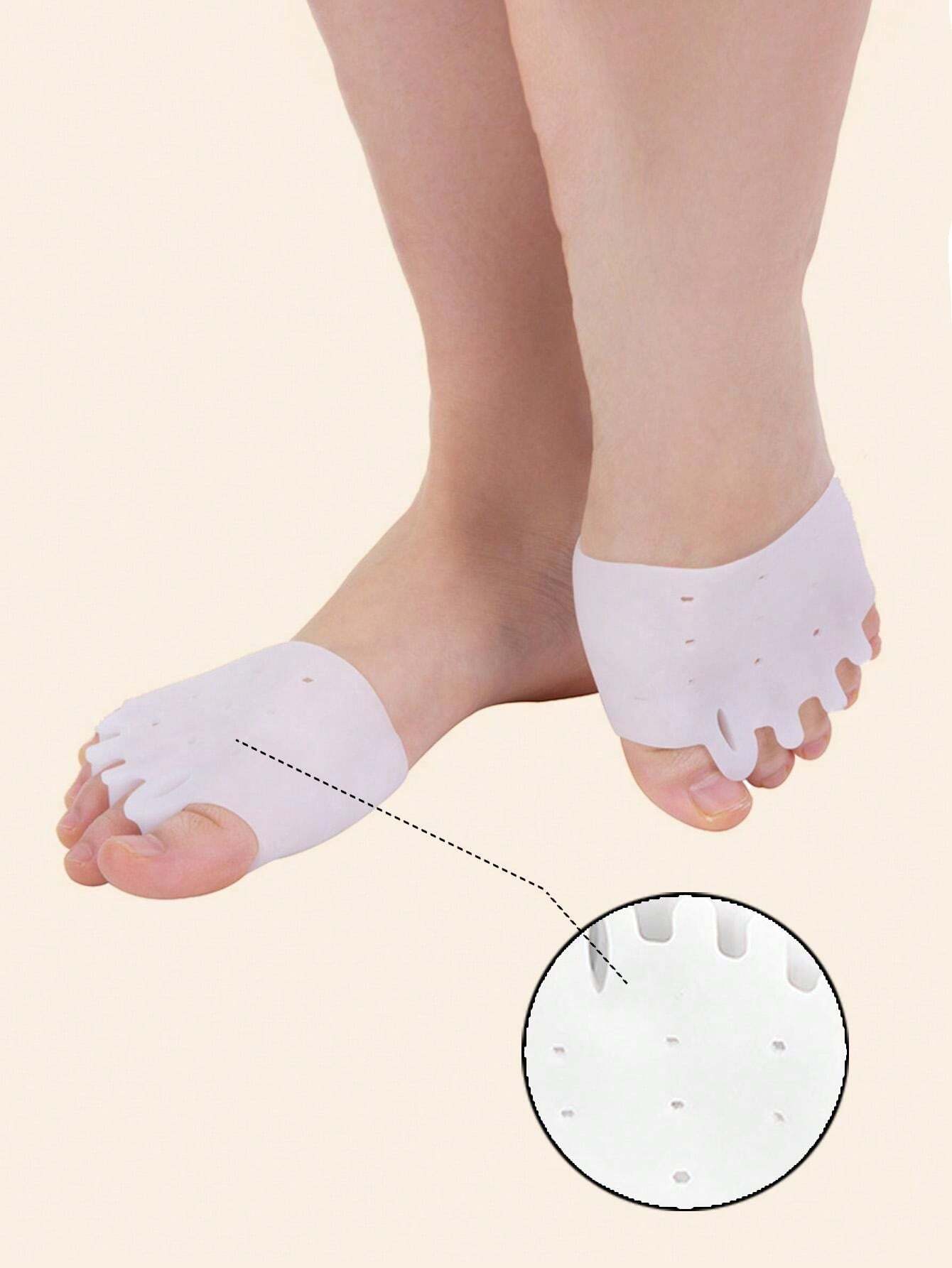 1pair Honeycomb Silicone Forefoot Pads Toe Separated Pretection Insoles ...