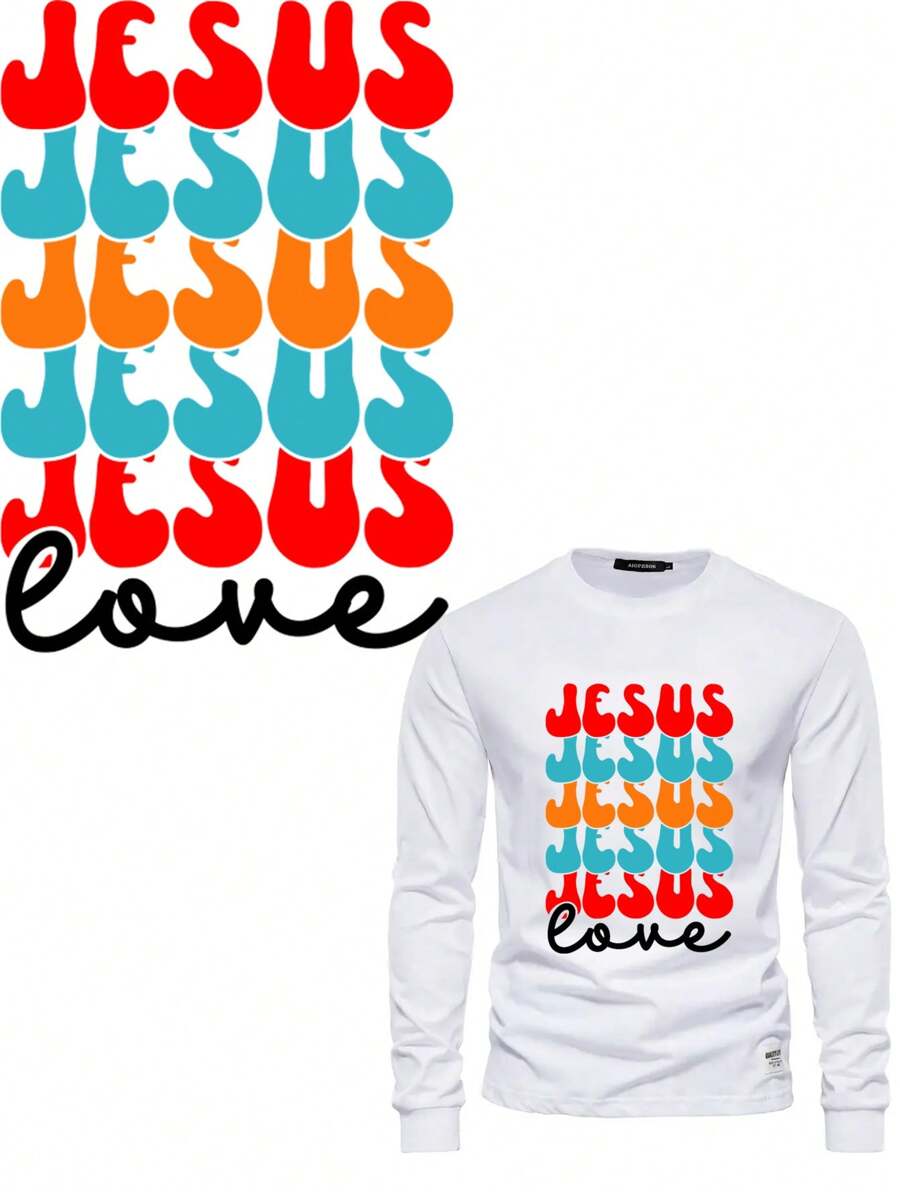 1pc Jesus Faith Themed Iron-On Transfer Sticker, Jesus Colorful Easter ...