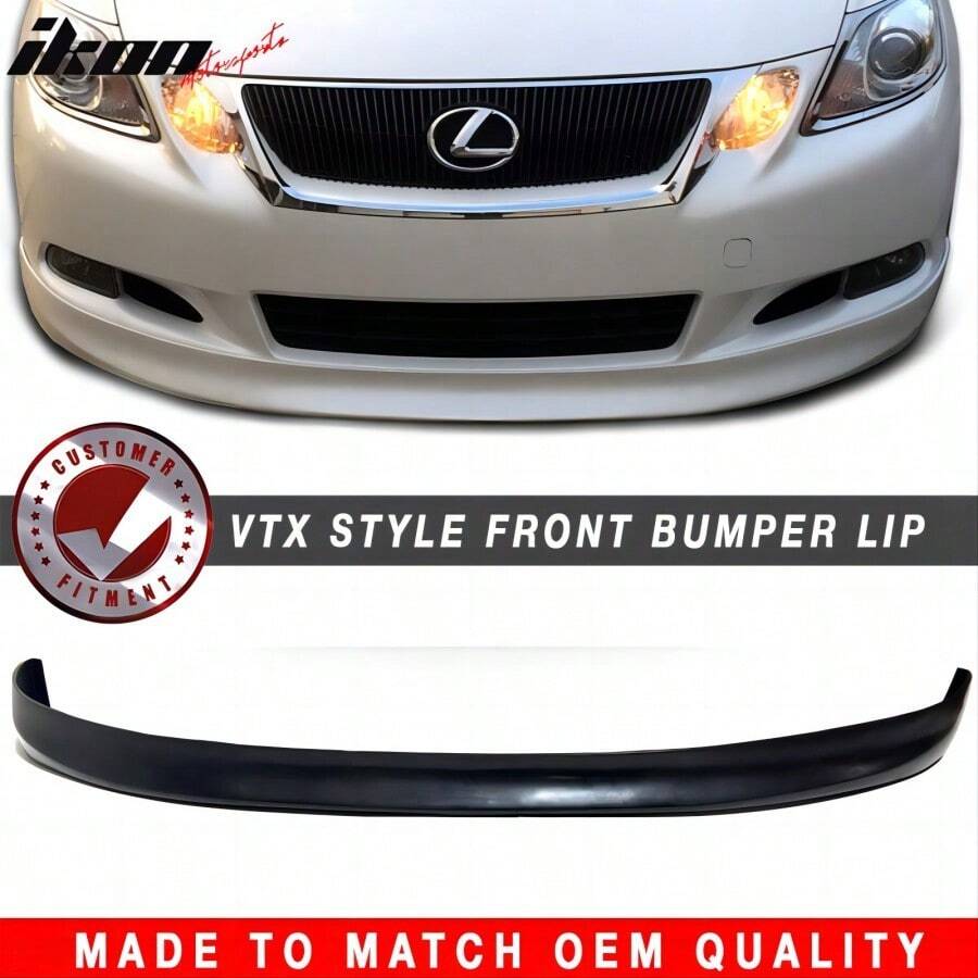 Front Lip Fits 2008-2011 LEXUS GS350 GS460,VTX Style Front Lip Black ...
