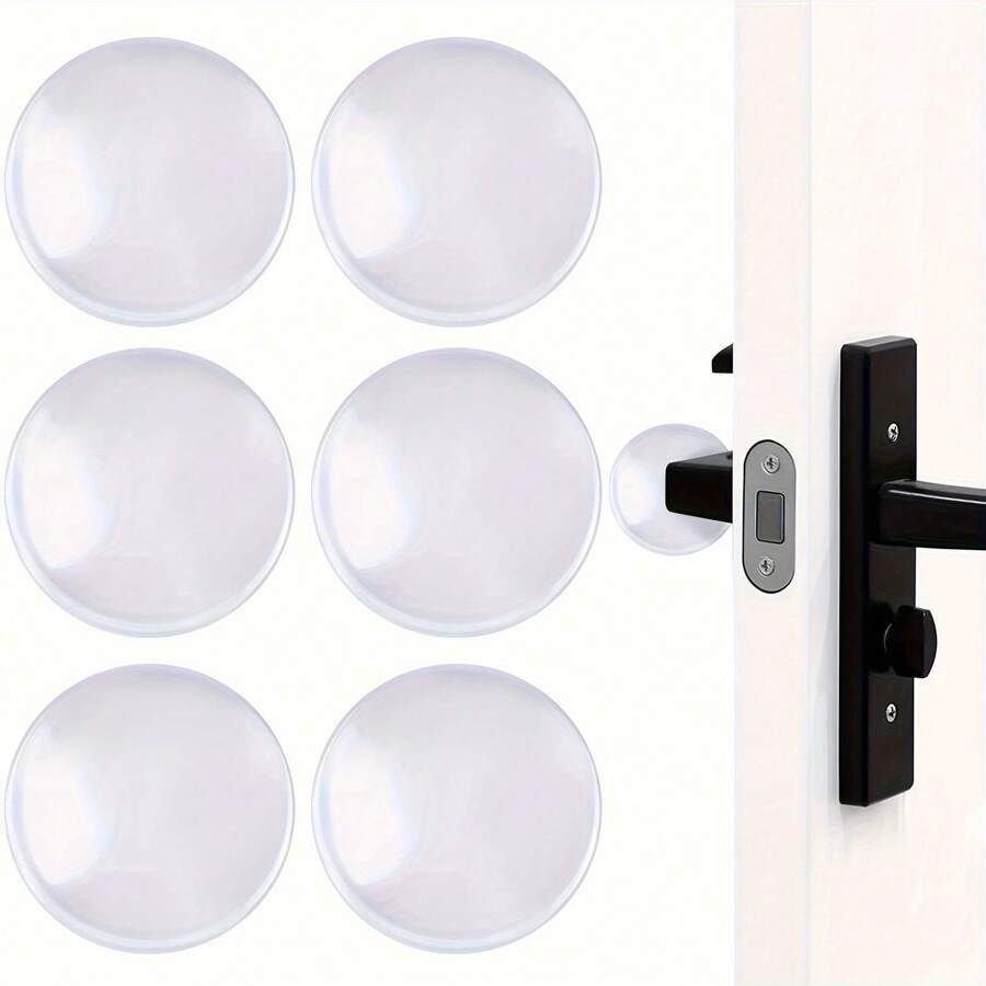 6 Pcs Door Stopper Wall Self-Adhesive, Transparent Wall Protection ø40 ...