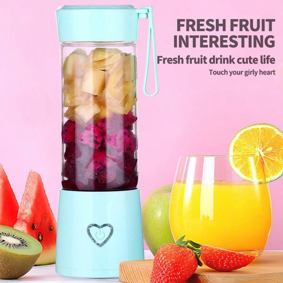 450ml Rechargeable Portable Blender With Six-Leaf Blade Electric Juice Machine For Smoothies ...