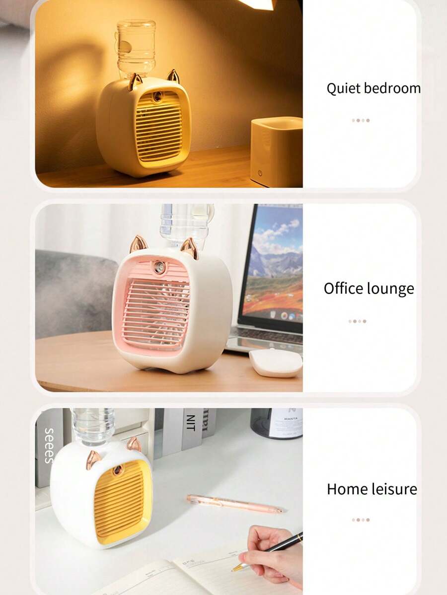 New Mini Water Cooling Fan Desktop Mist Spray Humidifier Cold Airfan ...