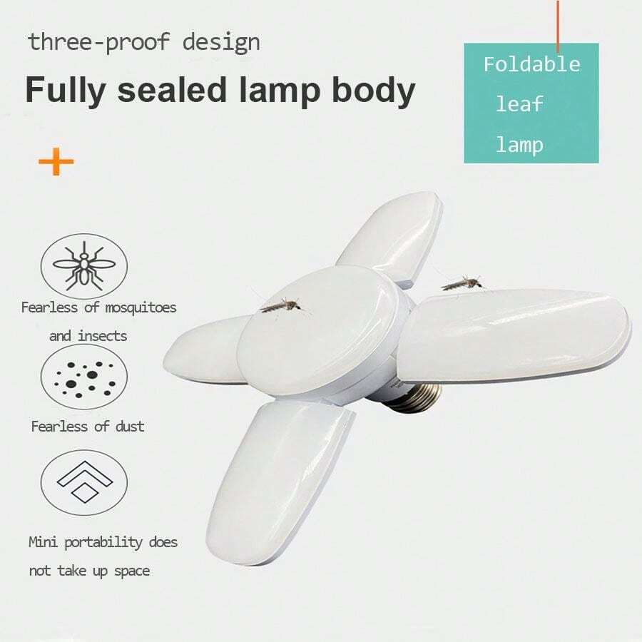 Bombilla LED mini plegable, luz LED mini plegable en forma de hoja ...