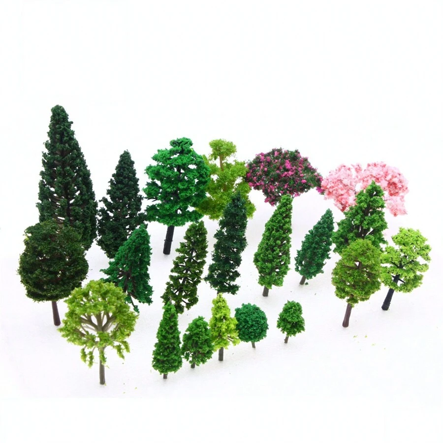 21pcs Model Trees (Without Base),Mixed Model Trees For Train Scenery ...