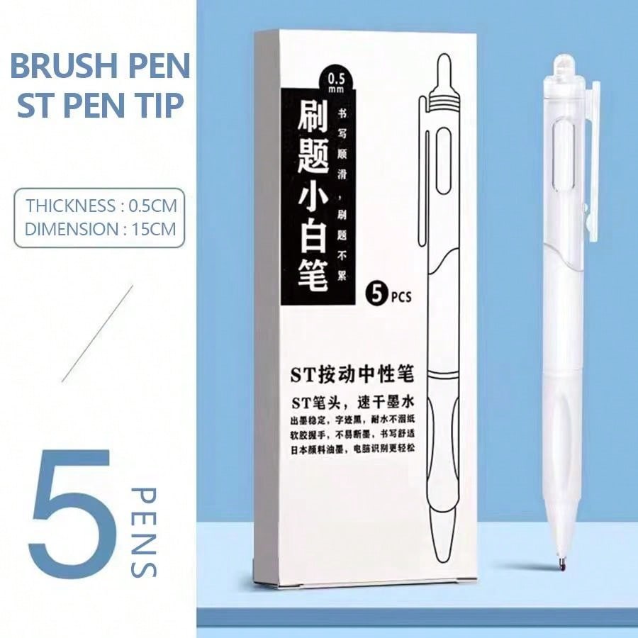 St Brush Pen Dedicated Smooth-Clicking, Ballpoint Pen With Sleek Design, It Has 0.5mm Black Ink ...
