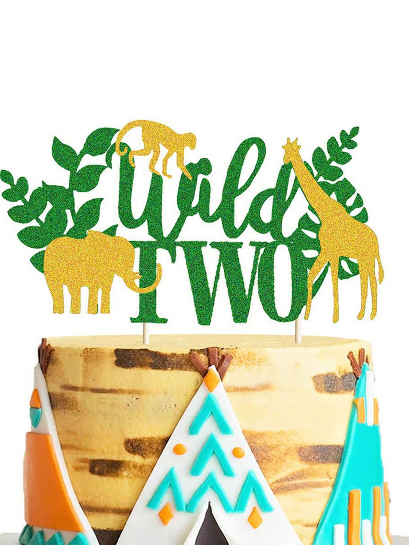 LaVenty Glitter Woodland Animals Cake Topper Wild Two Cake Topper Fox ...