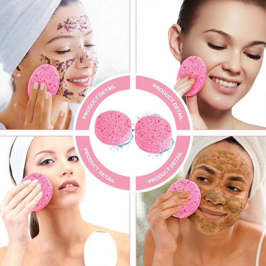 20-Count Compressed Facial Sponges, Natural Cosmetic Spa Sponges For ...