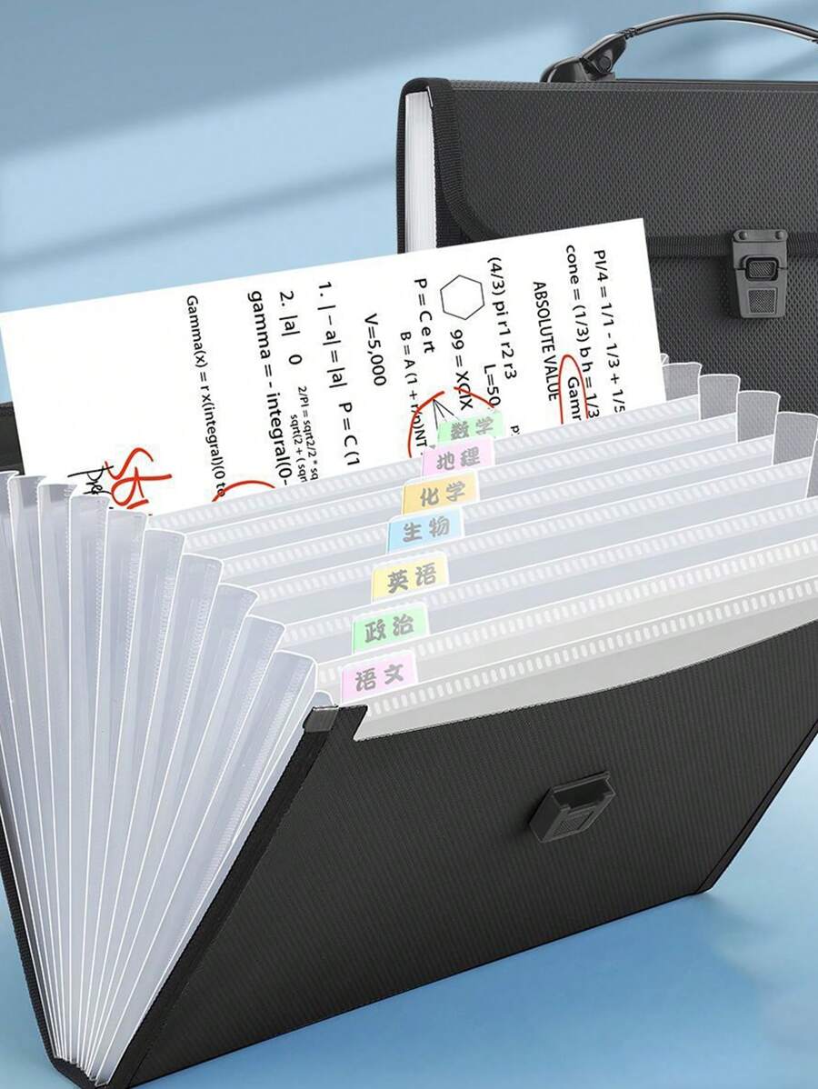 1pc Expanding File Folder A4 Size Portable Document Holder With ...