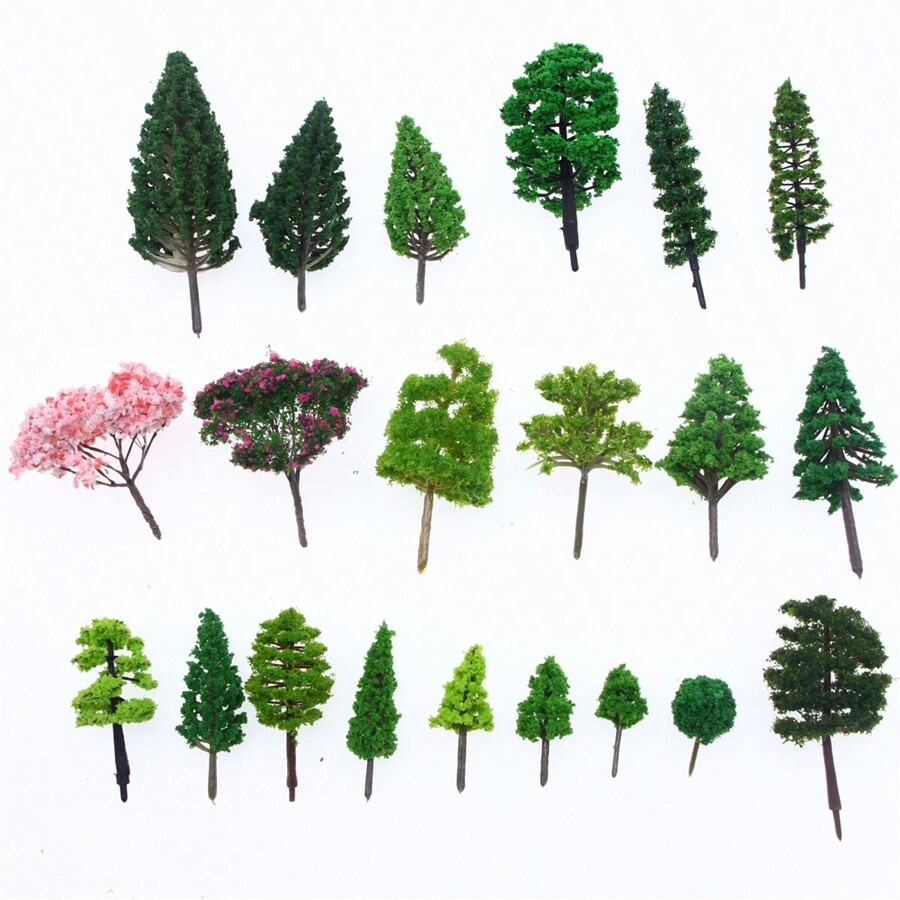 21pcs Model Trees (Without Base),Mixed Model Trees For Train Scenery ...