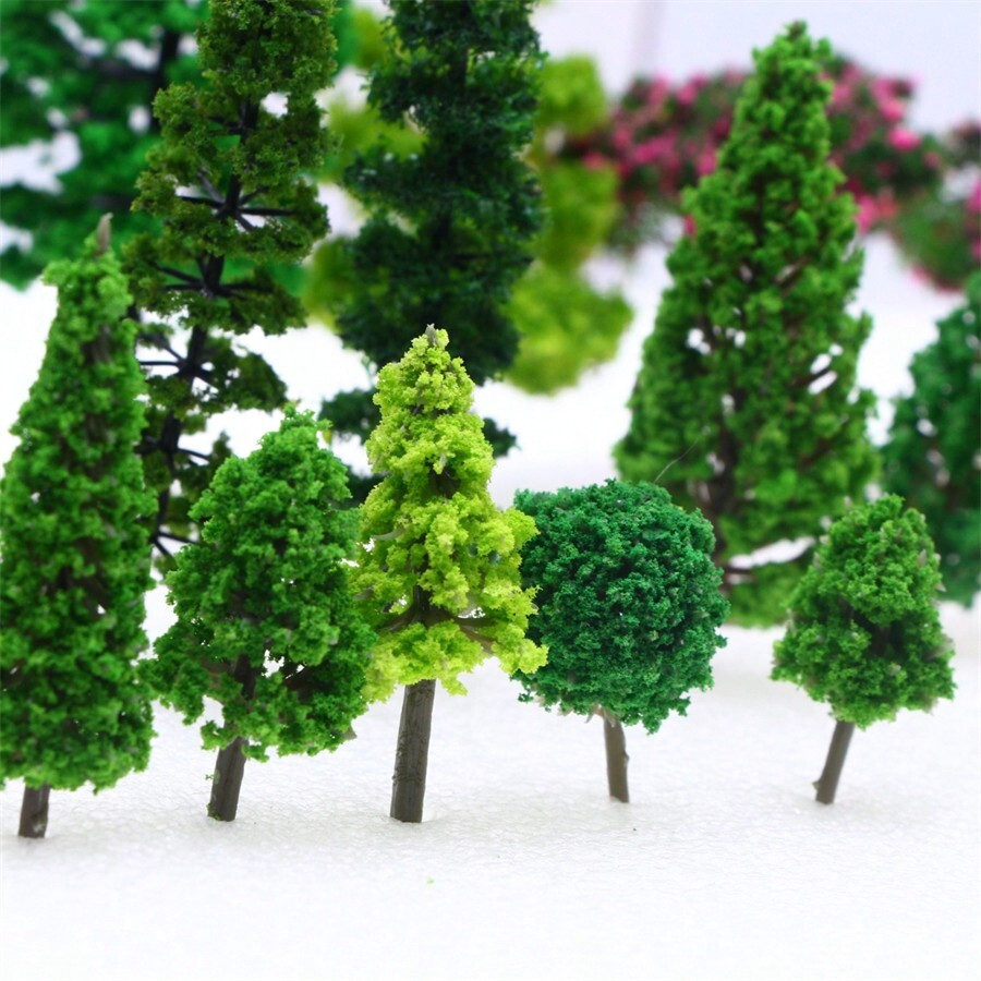 21pcs Model Trees Without Base Mixed Model Trees For Train Scenery