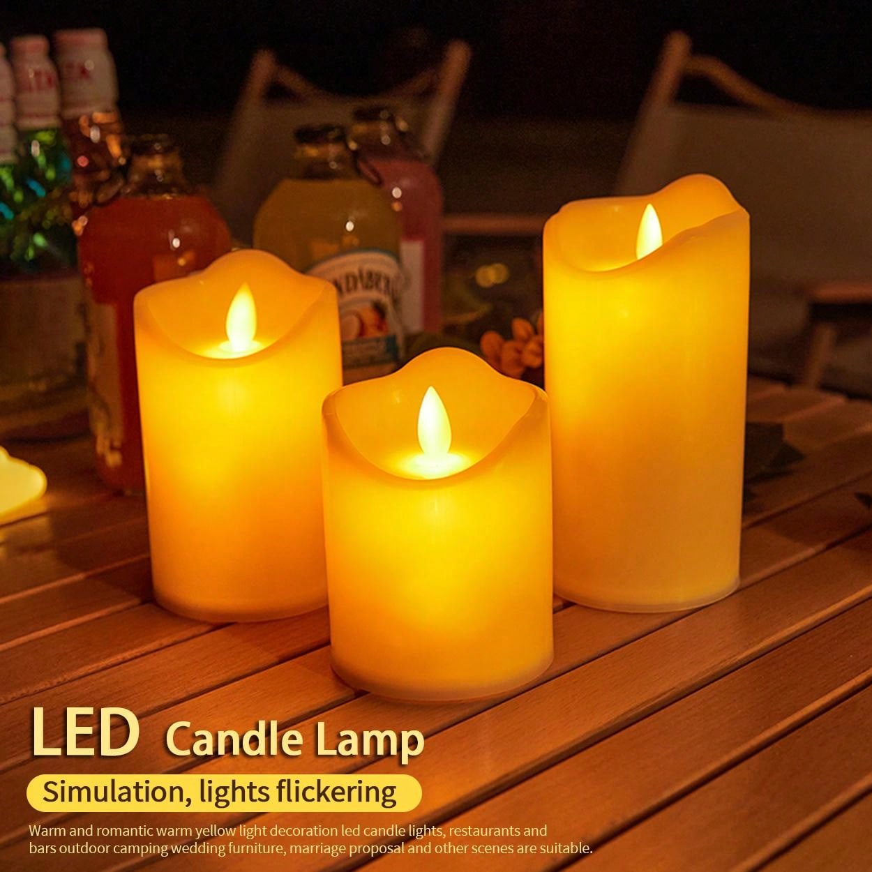 1PC Flameless Flickering LED Candles Light, Simulated LED Electronic ...