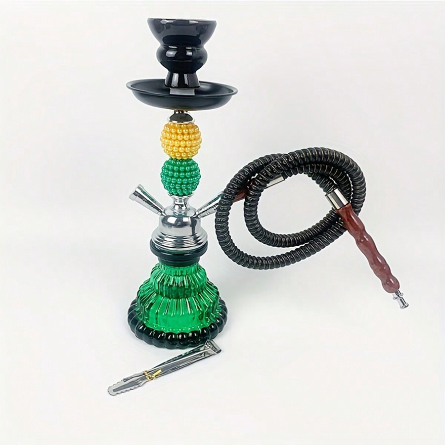 Arabic Hookah Set With Beads & Double Pipe Accessories Narghile Shisha ...