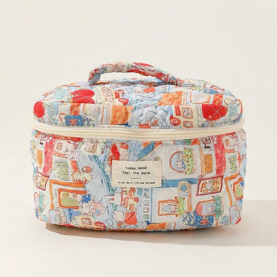 Large Capacity Bunny Family Themed Cosmetic Bag And Handbag Combo ...