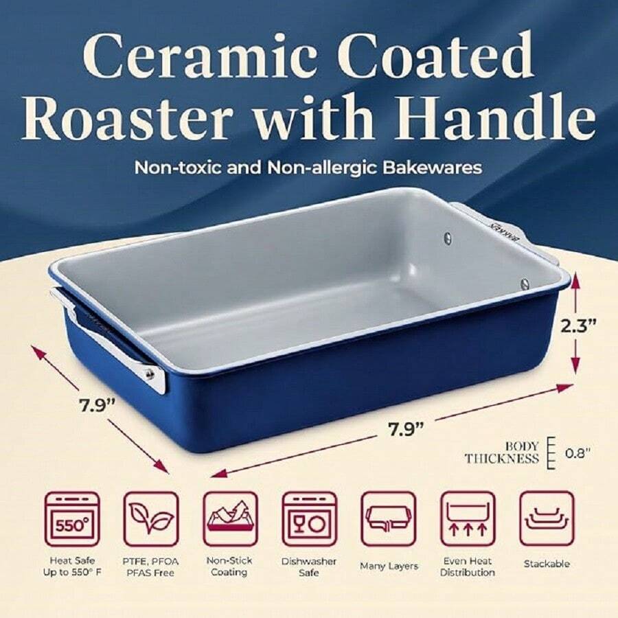 Enhance Your Cooking Experience With Our Blue Roaster Pan - Aluminized ...