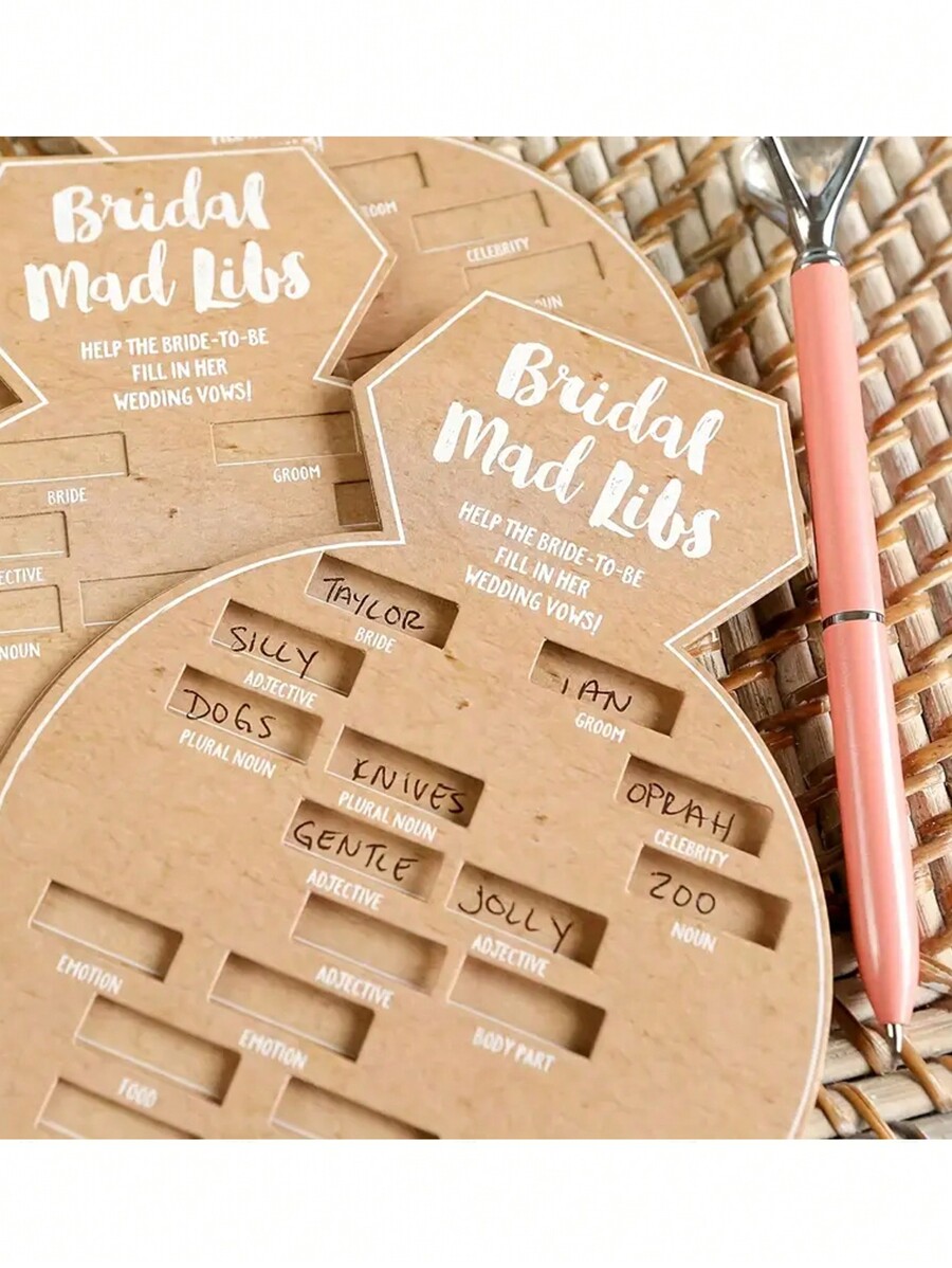 10pcs Bridal Shower Games, Ring Shaped Mad Libs Cards Wedding Shower ...