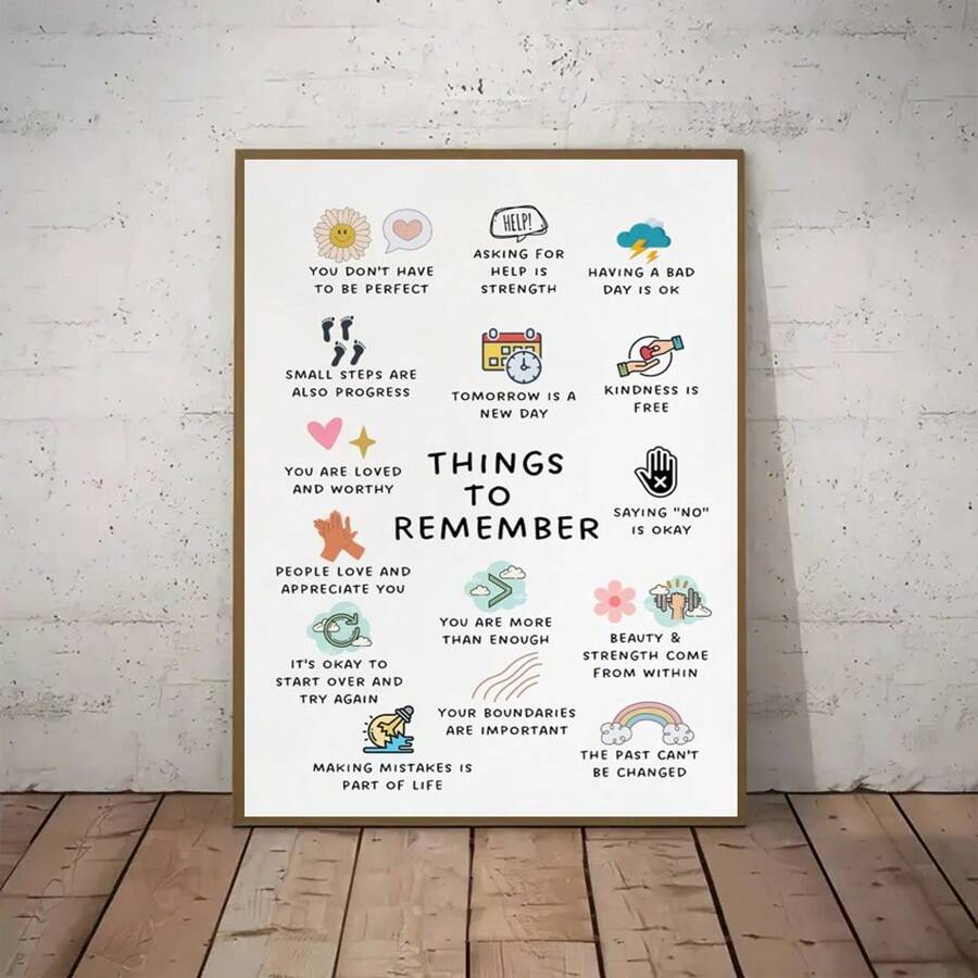 1pc, Motivational Wall Art Canvas Painting, Gentle Reminder Positive ...