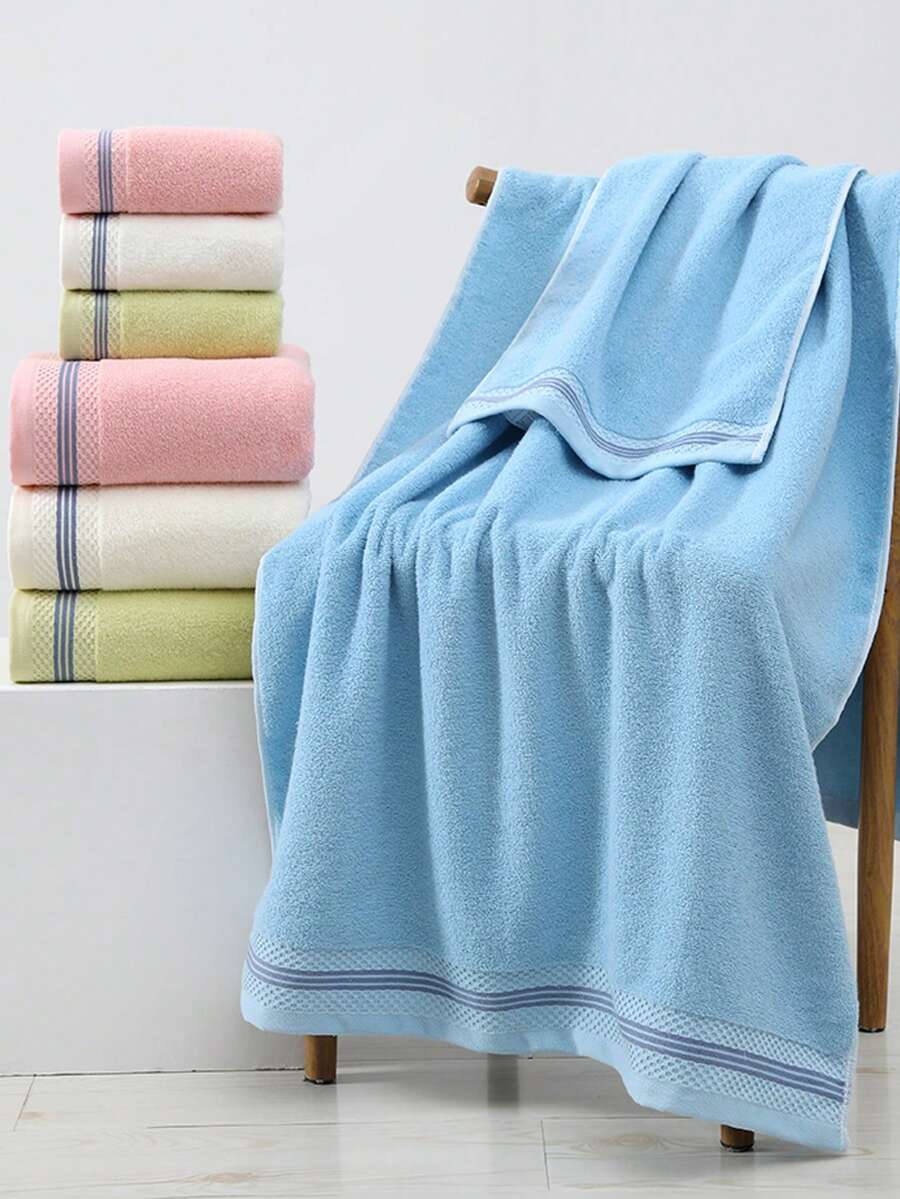 4pcs/Set Simple Solid Color Towel And Bath Towel Set For Home Use [2 ...