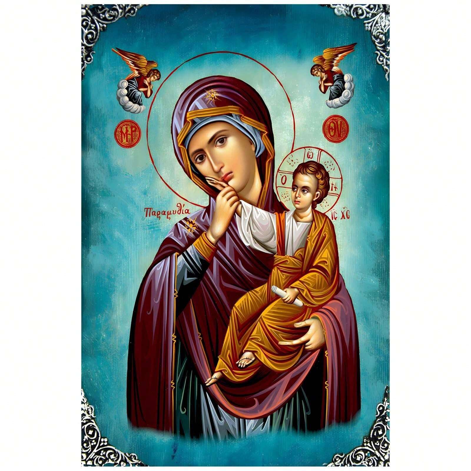 Orthodox Virgin Mary Panagia Paramythia Canvas And Wall Art Decor For ...